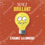 Sticker de l'écogeste "Éteindre la lumière" - Soyez brillant